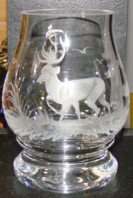 Vintage Handarbeit Germany, Etched Lead Crystal Stag, Deer Stein - Mug ...