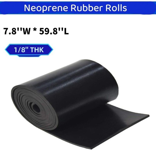 Neoprene Rubber Sheet Rolls Strips 1/8” THK Solid Flooring Mat 7.8" Wx ...