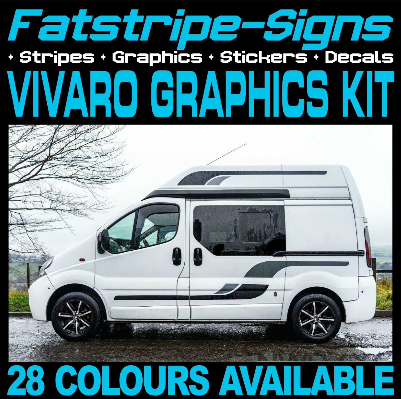 to fit VAUXHALL VIVARO MK1 LWB MOTORHOME GRAPHICS STICKER STRIPES ...