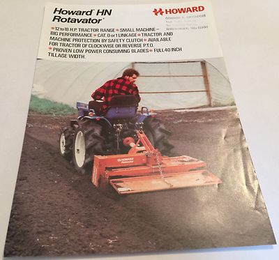 HOWARD HN Rotavator for compact tractor - Original 1979 Vintage Sales ...