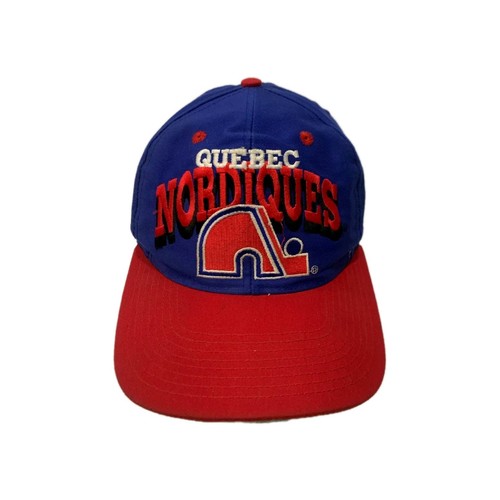 Vintage Québec Nordiques NHL Logo 7 Snapback Cap Blue Red Hat Canada ...