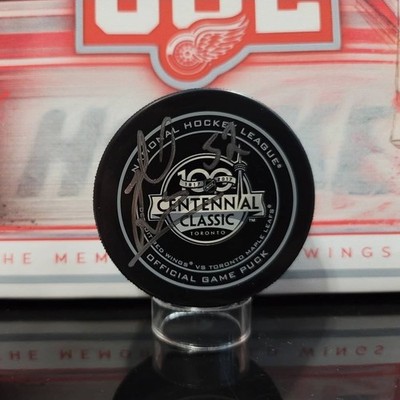 Jonathan Ericsson Signed 2017 Centennial Classic Game Puck Detroit Red ...
