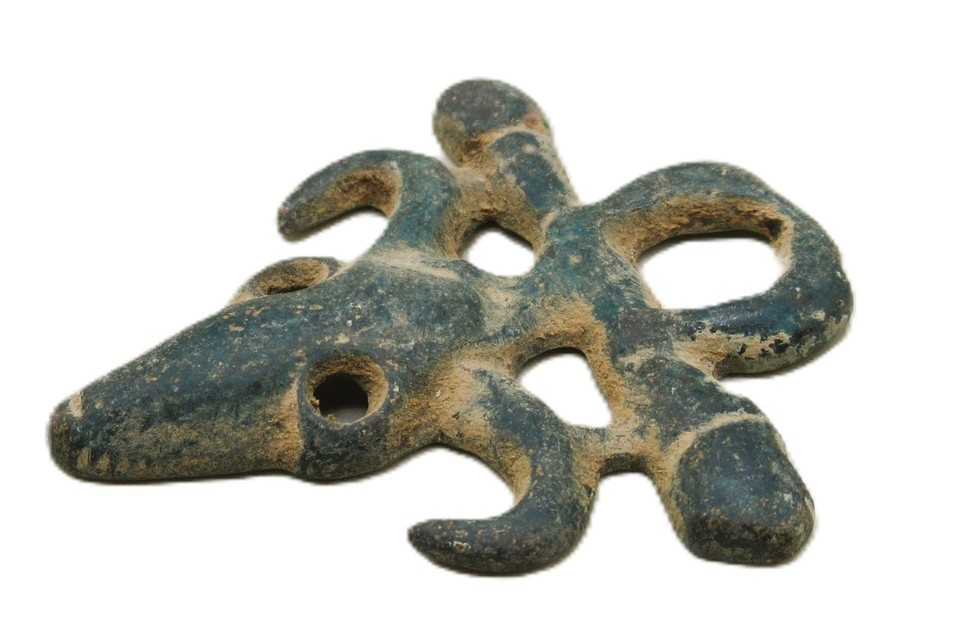 OLD NEAR EASTERN BRONZE MOUNT/AMULET. RAM HEAD MASTER OF ANIMALS ...