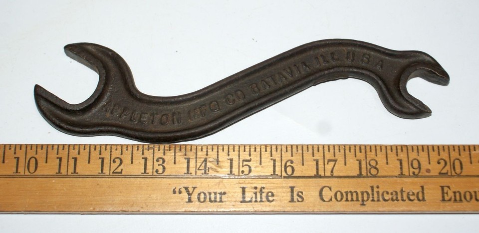 Old Antique APPLETON MFG Co C620 Farm Implement Plow Wrench Tool Batavia IL | eBay