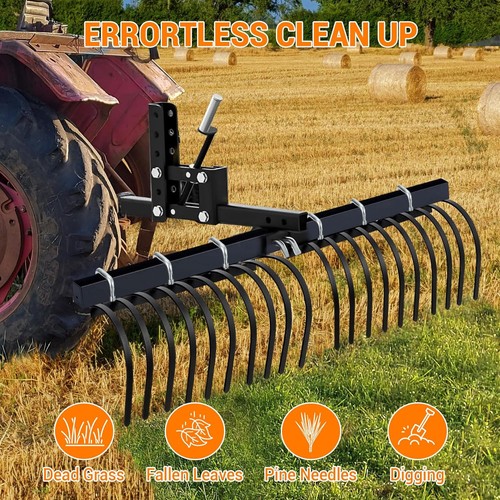 ATV/UTV Landscape Rake for Removing Rocks Grass Clumps & Debris Heavy ...