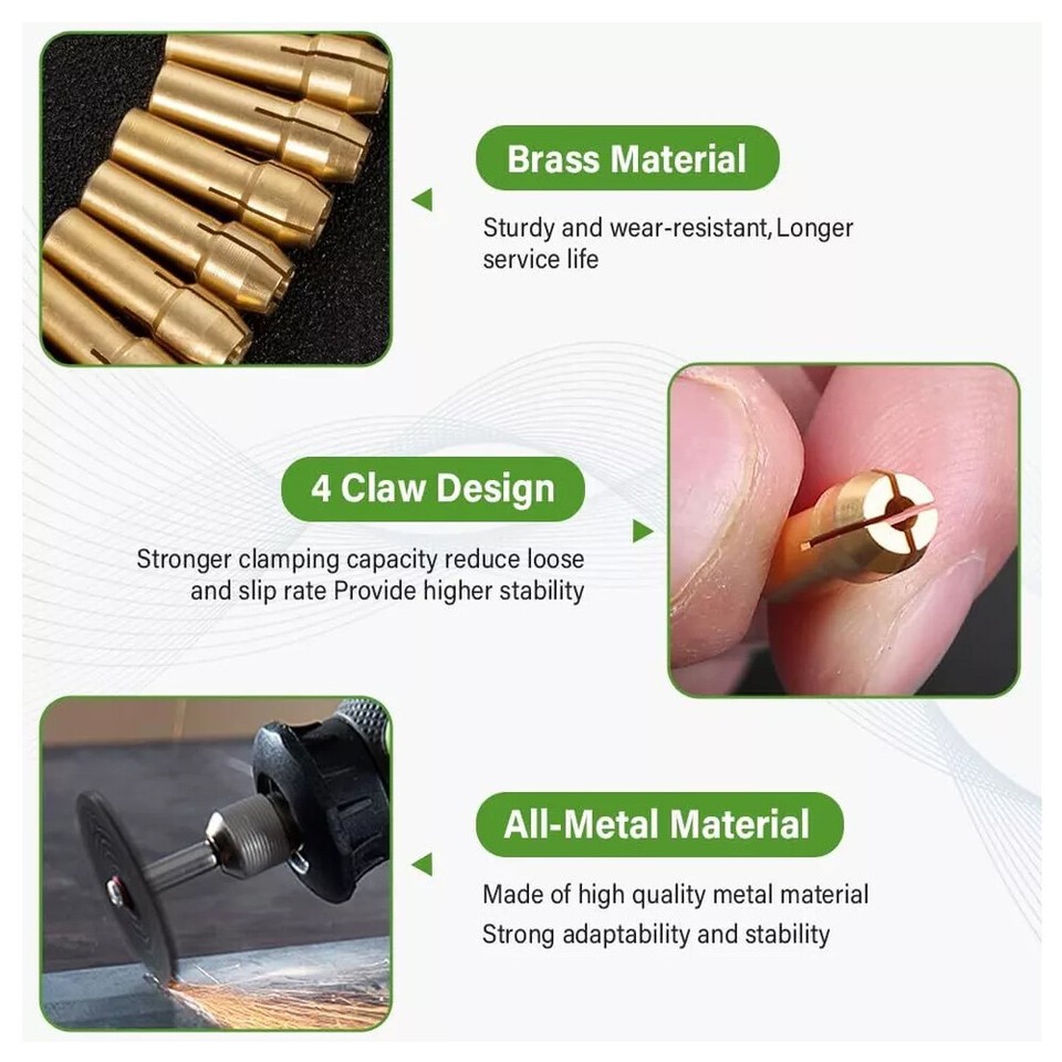 Drill Chuck Collet Set for Dremel Drill Bit Chuck Shank Rotary Tool ...