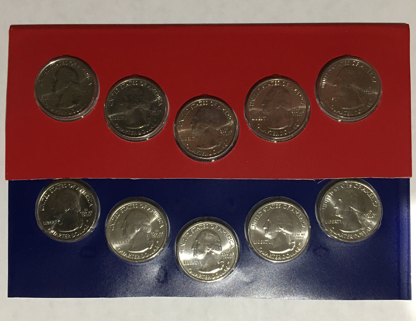 2018 P and D BU Uncirculated Quarter Set Set- PD from Mint Set - 10 ...