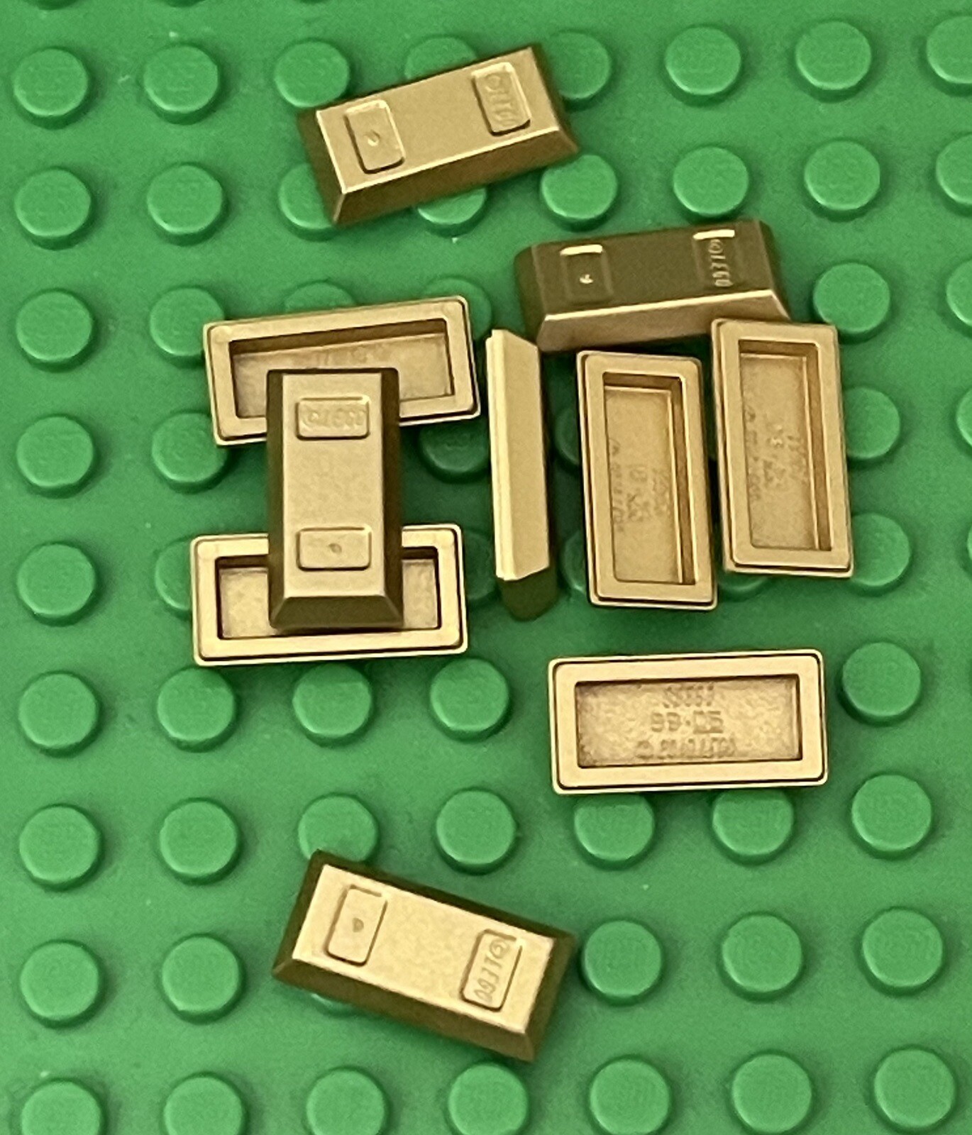 Lego 10 Pieces Metallic Gold Ingot Bar / Pirates Mini Figures Utensil ...