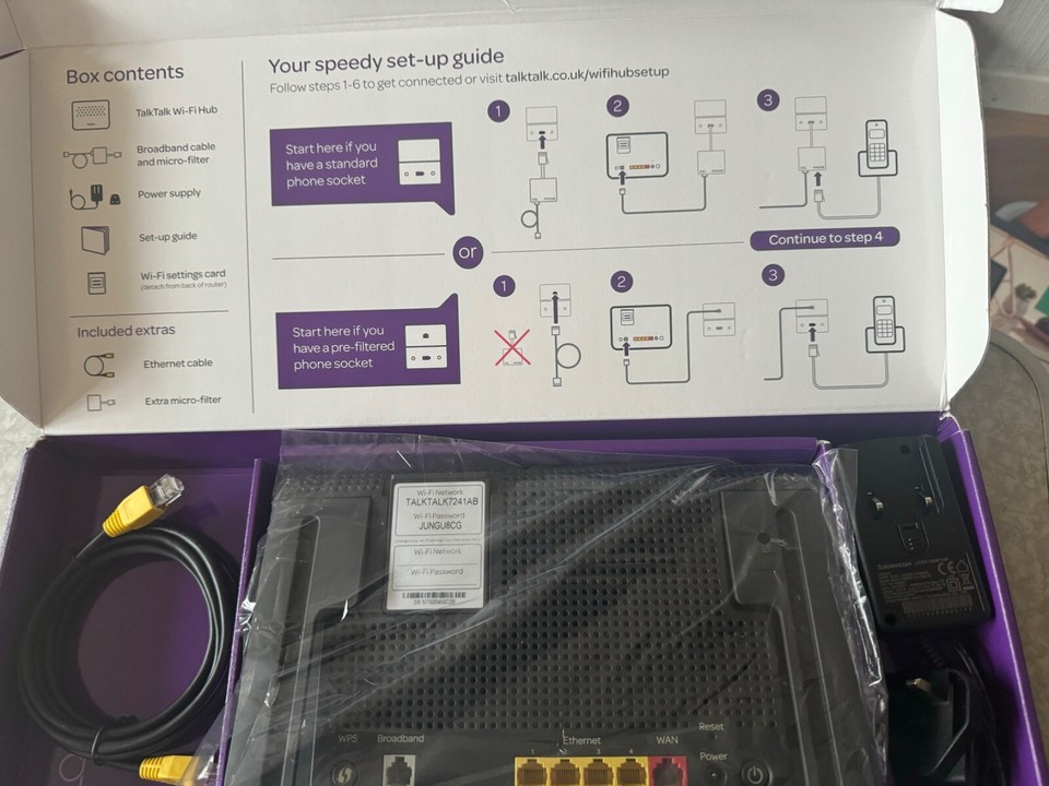 TalkTalk Fibre Router & WiFi Hub Dual-Band Wi-FI Fibre/ADSL2 | eBay UK
