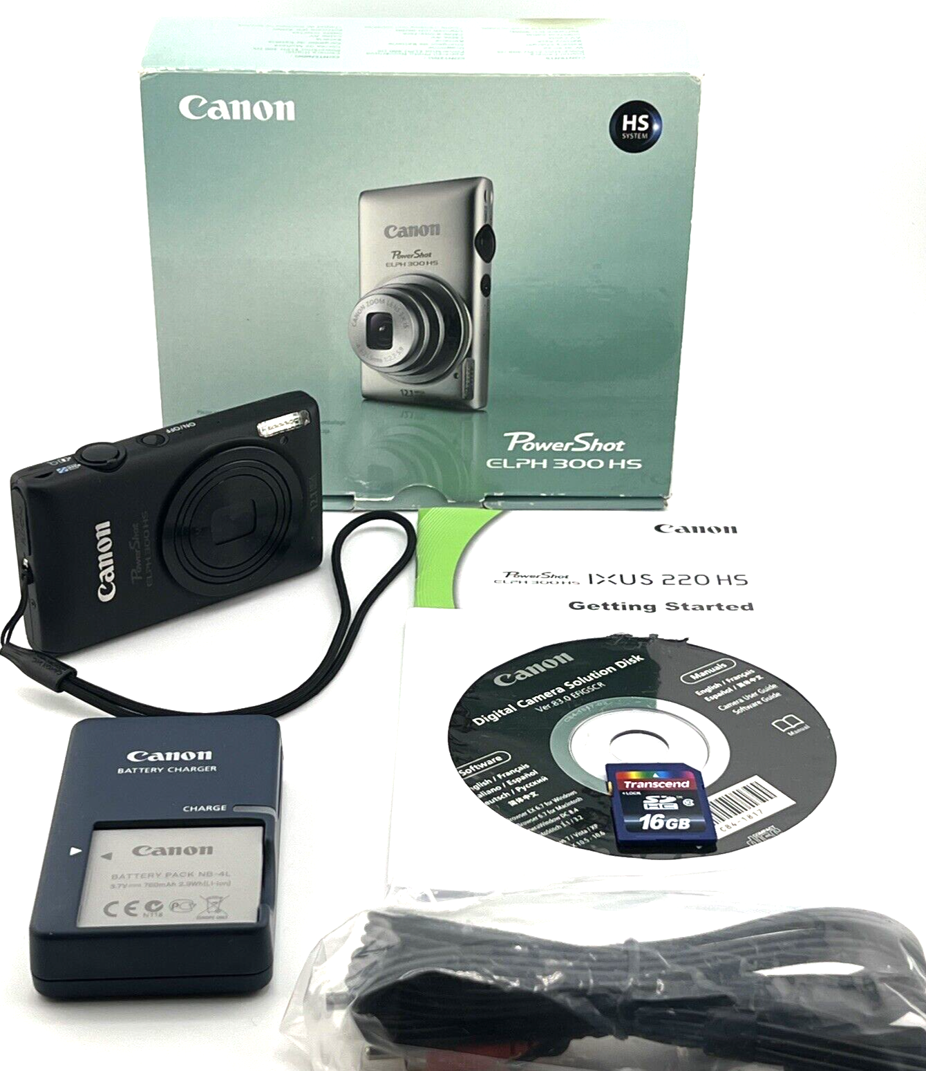 Canon PowerShot ELPH 300 HS / IXUS 220 HS 12.1MP Digital Camera - Black ...