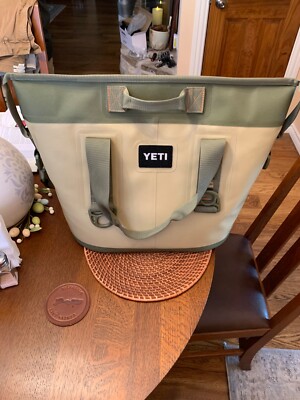 YETI Hopper Two 20 Soft Cooler Zip Top Field Green Tan Orange Zipper | eBay