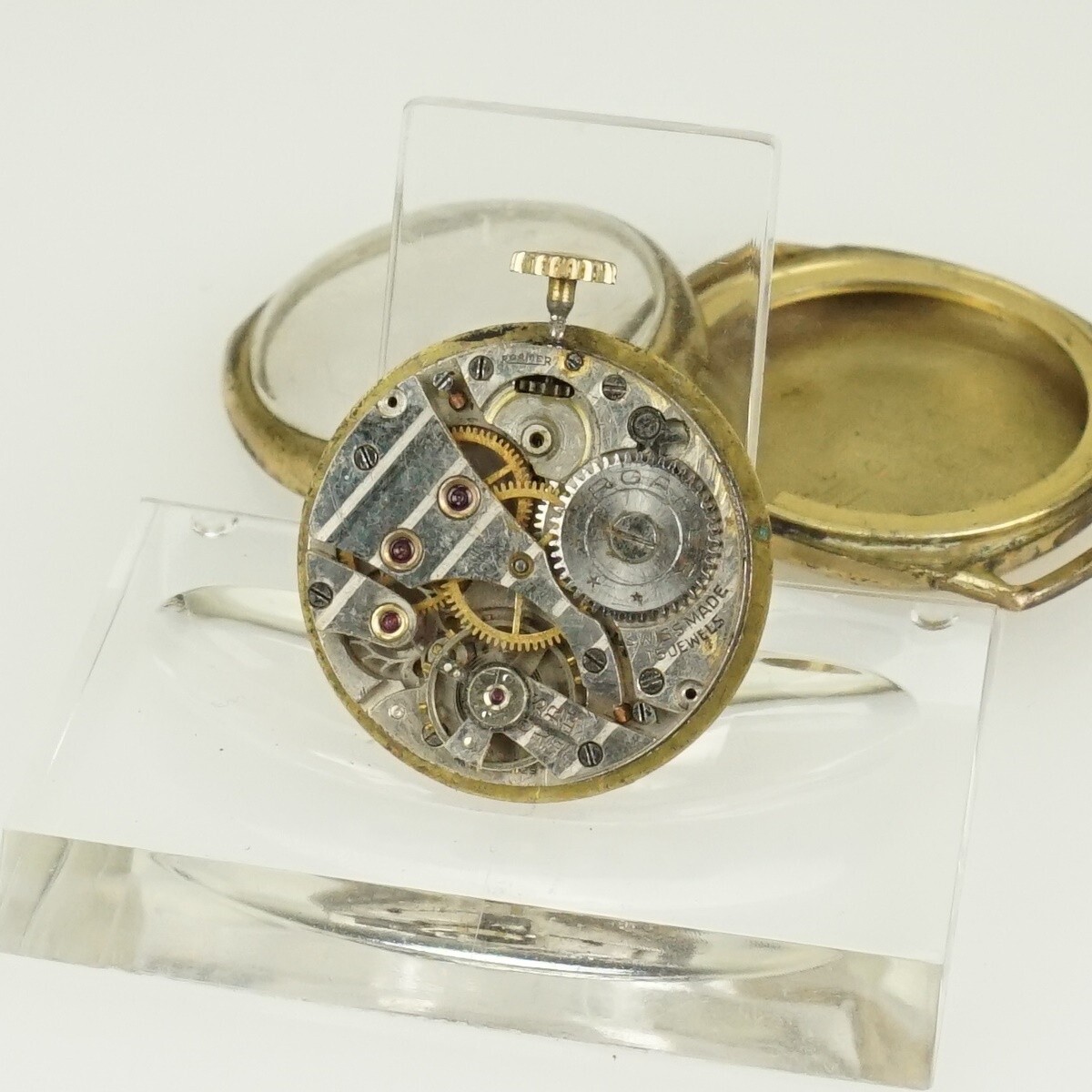 Rare! ROAMER Gold pl. wrist watch Men's no repeater fusee duplex ...