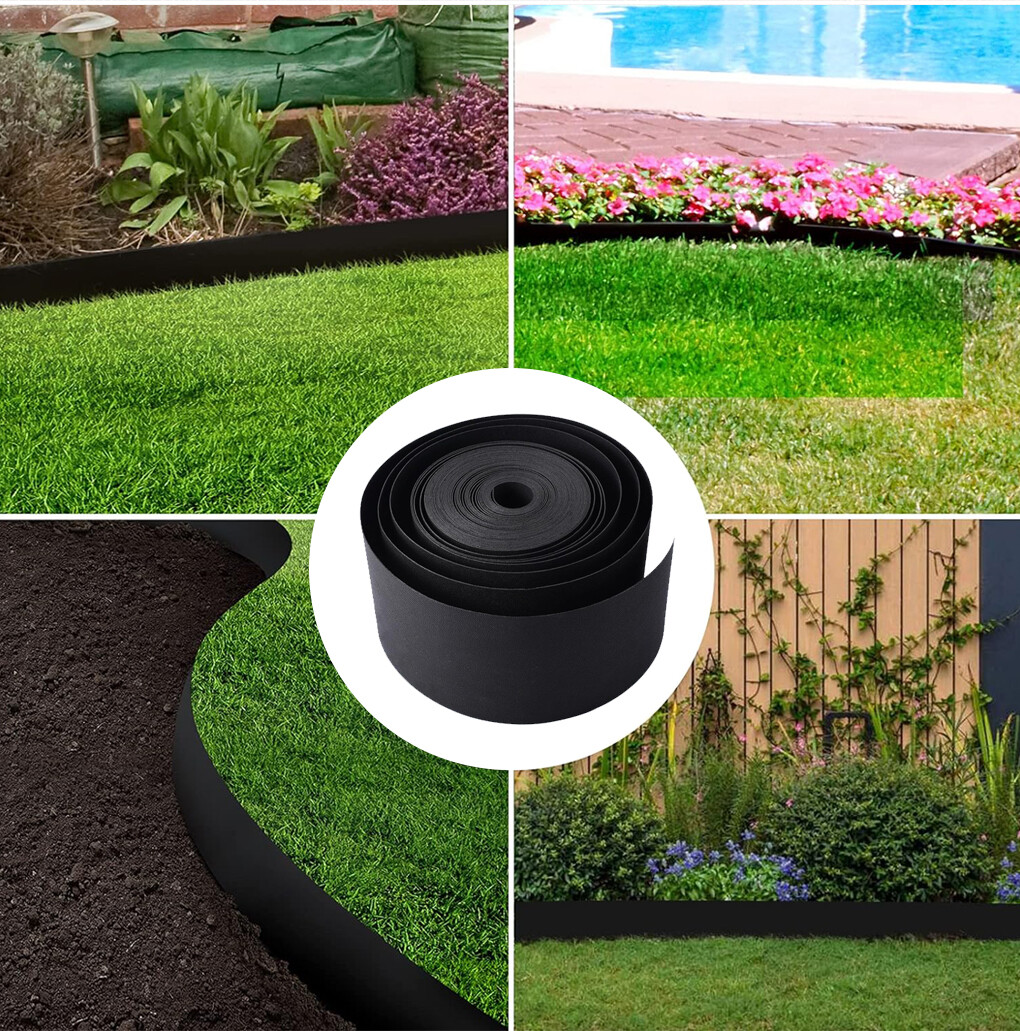 Plastic Garden Edging 150mm x 10m x 3mm Border Support Flexible ...