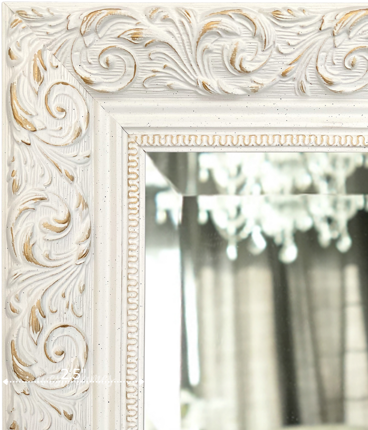 West Frames Bella French Ornate Embossed Antique White Wood Framed Wall ...