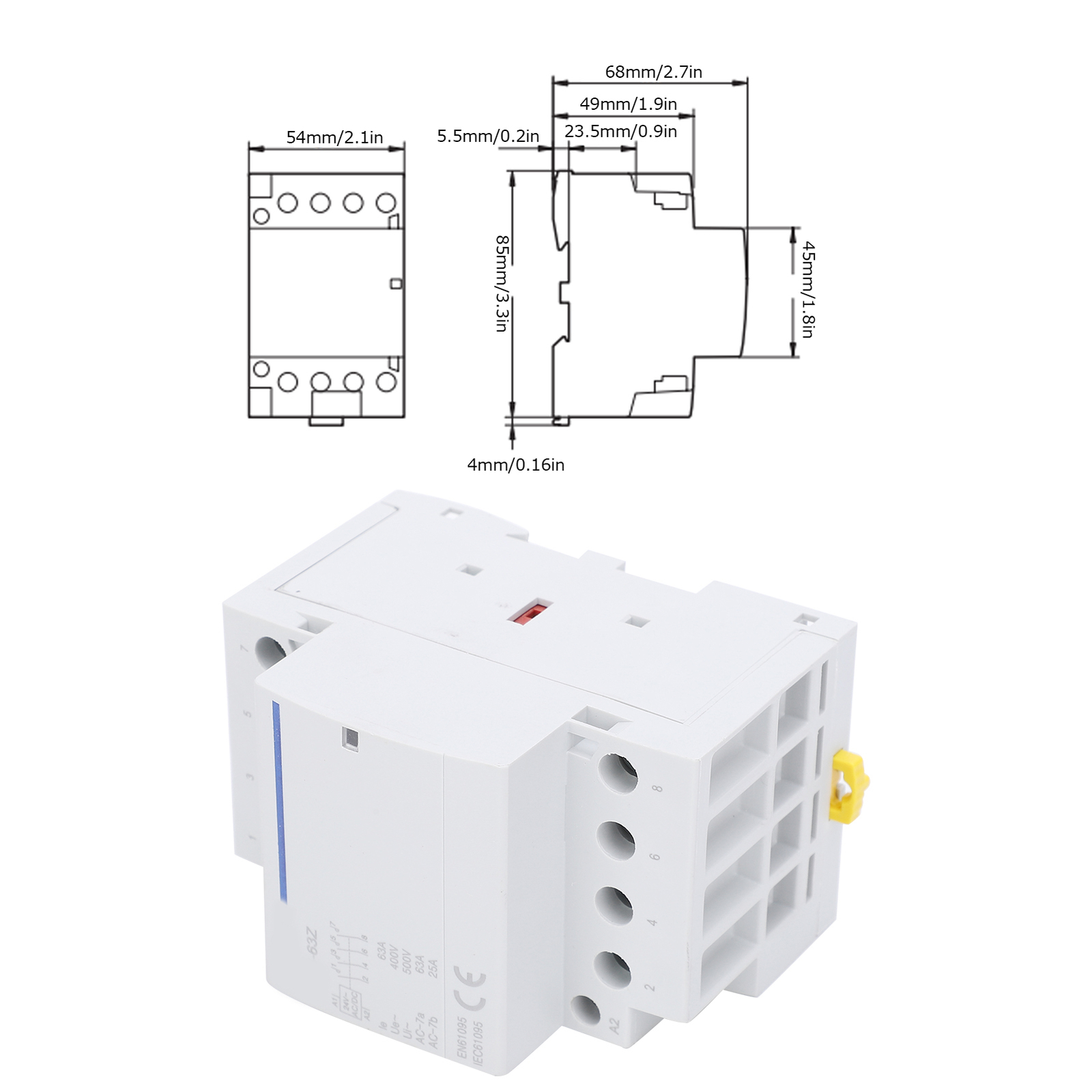 BCH8‑63 4NO Voltage Contactor 63A 400V 24V Electronic Modular Coil ...