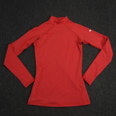 Nike Pro Turtleneck Shirt Womens Small Long Sleeve Hot Pink Stretch ...