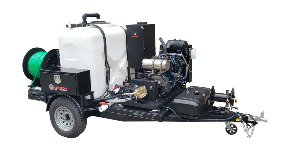 American Jetter 583D Kubota Diesel Trailer Sewer Drain Cleaner 18 GPM ...