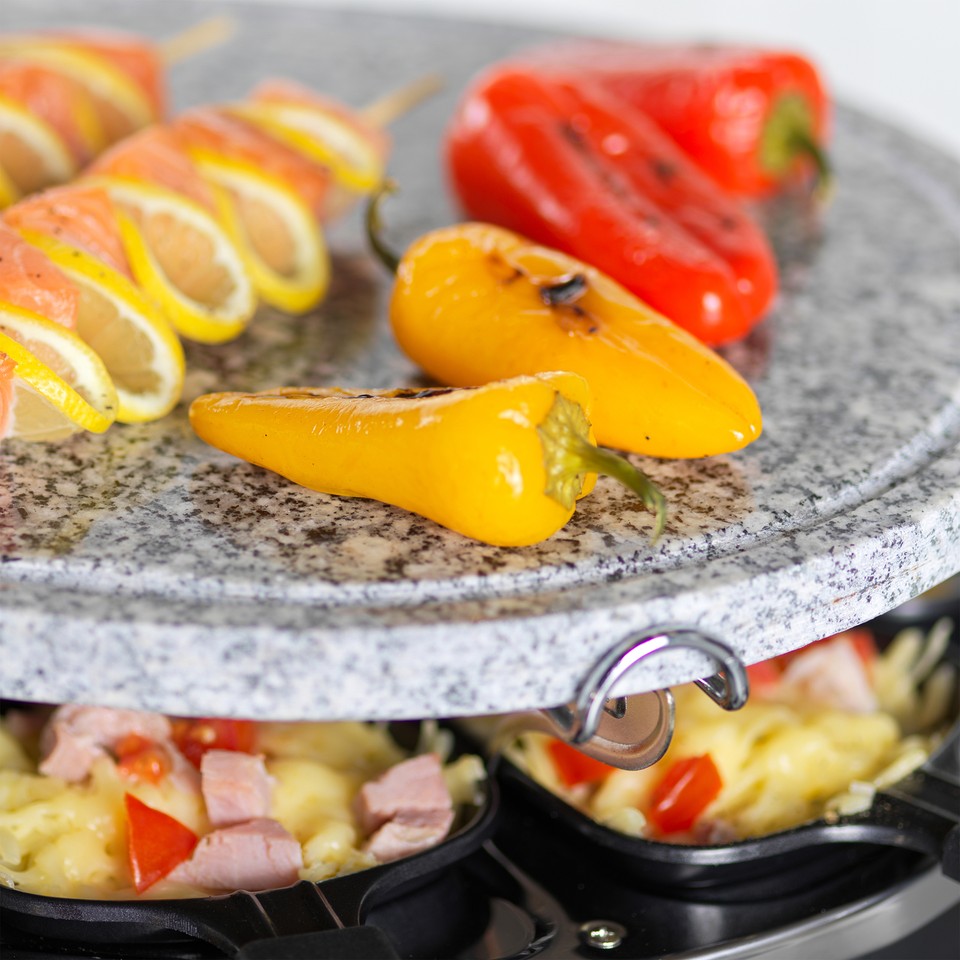 Electric Stone Raclette Grill Non-Stick Indoor Tabletop Appliance Giles ...