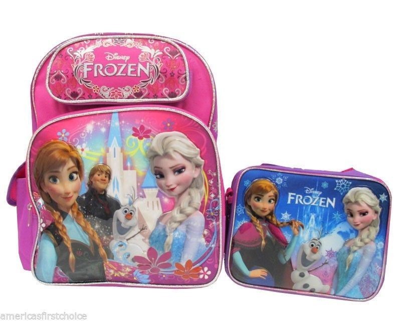 DISNEY FROZEN KRISTOFF OLAF ELSA ANNA 16" BACKPACK & LUNCH BAG LUNCH ...