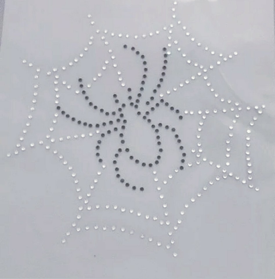 Spider Web Appliqué, Rhinestone Spider Web Iron on Transfer, DIY ...