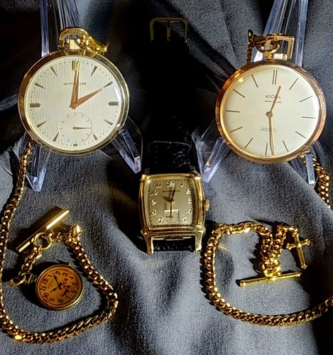 WITTNAUER & SOCOM 12s POCKET WATCHES 12s17J, TANK WATCH BEAUTY AS WELL ...