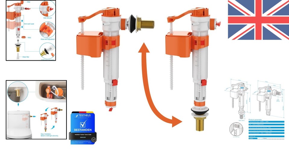 Telescopic Float Valve for Cisterns - Adjustable & Efficient Water Flow ...