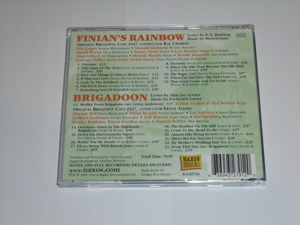 FINIAN'S RAINBOW / BRIGADOON Original 1947 Broadway Cast CD | eBay UK
