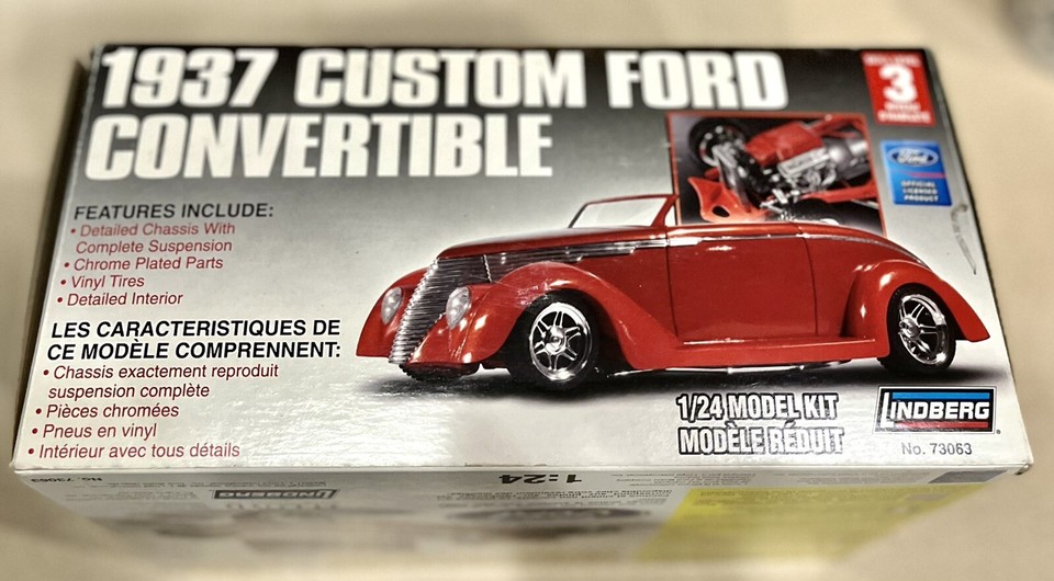 🏁 LINDBERG 1937 CUSTOM FORD CONVERTIBLE CAR MODEL KIT 1/24 🏁 | eBay