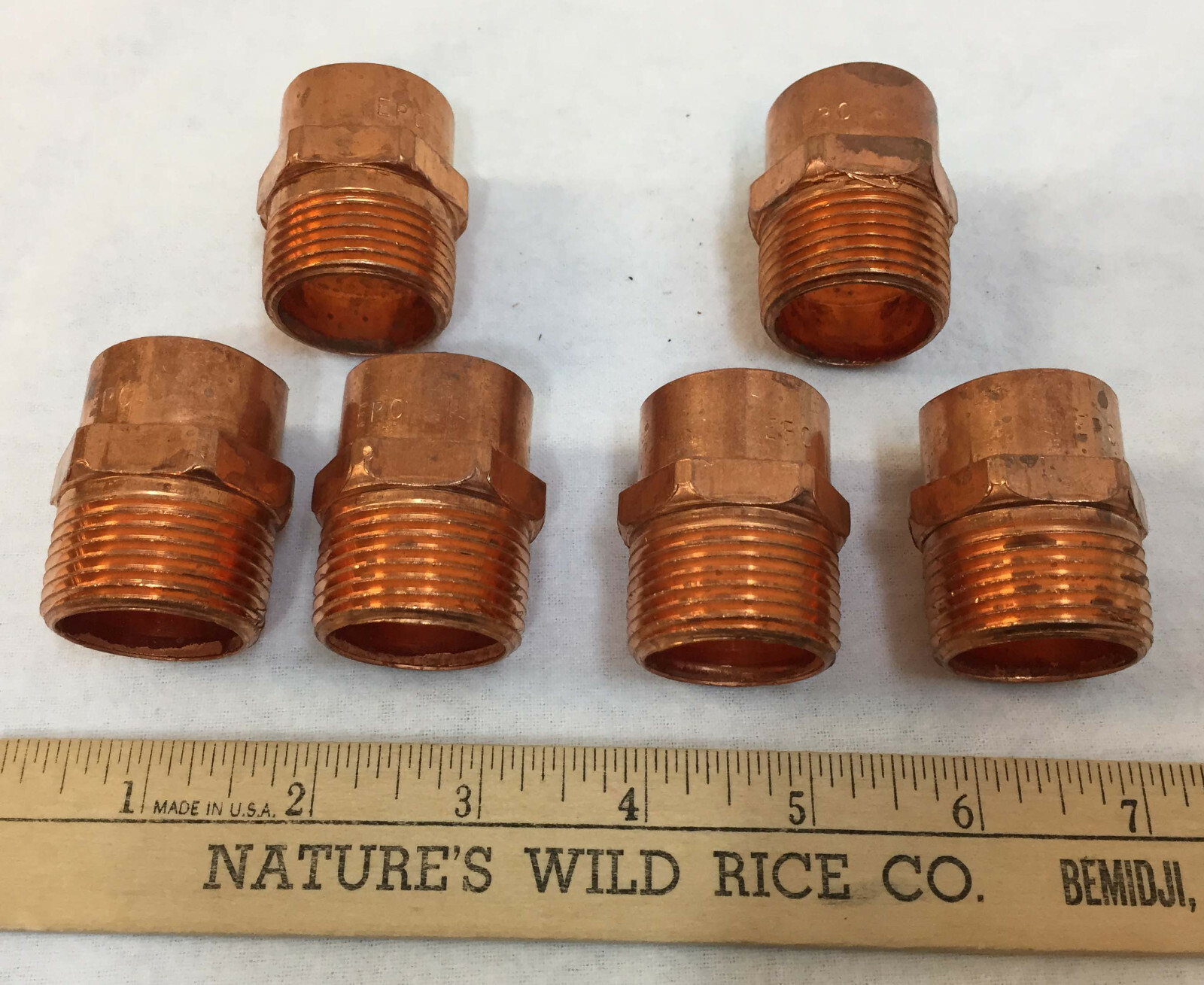 EPC Copper Pipe Nut Adapter Pressure Sweat Fitting Connector Set 6 1" x ...