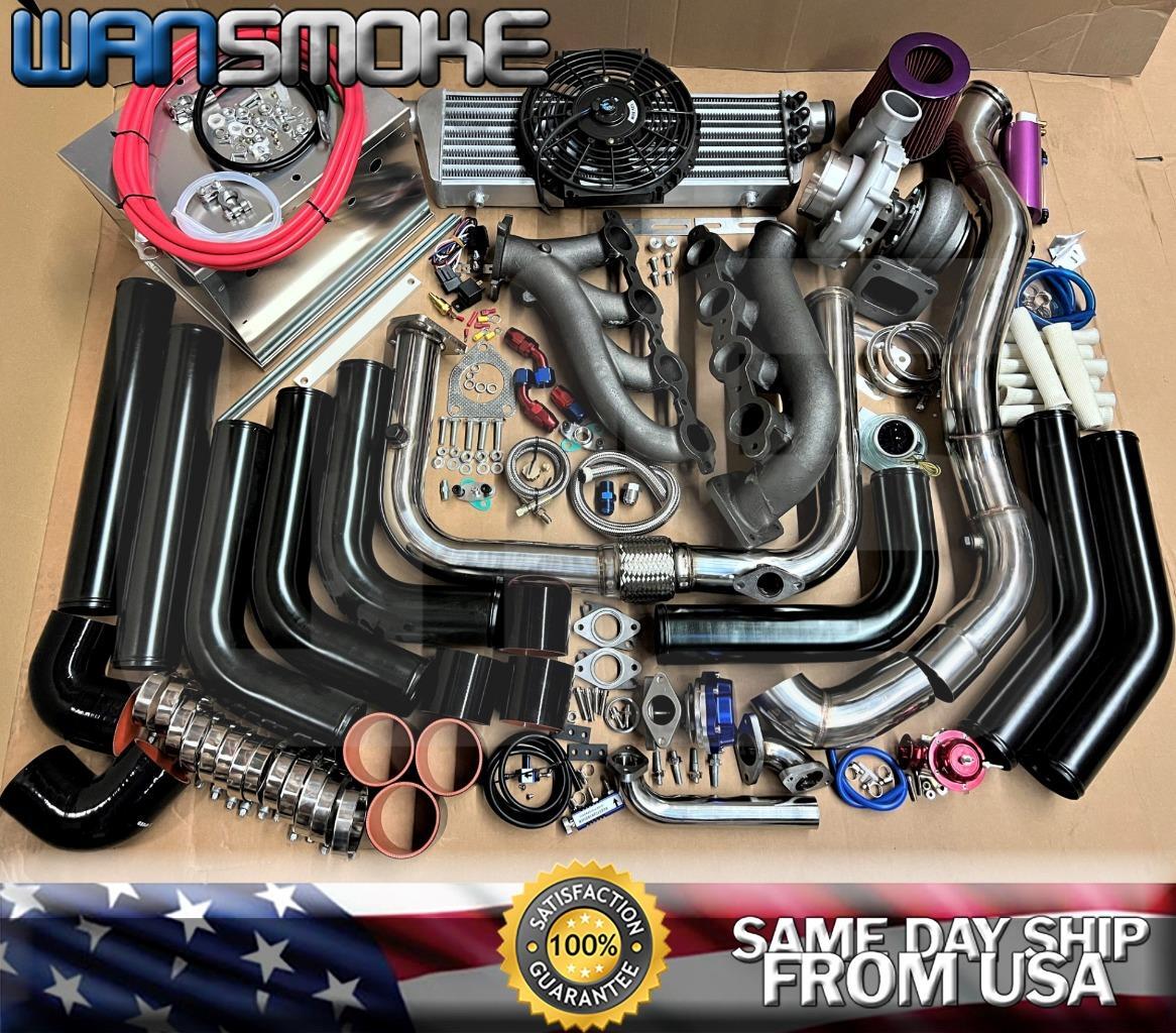 T76 Turbo Kit Black V8 LS LS1 LS2 LS3 LS6 for Silverado Sierra 4.8 4.8 ...