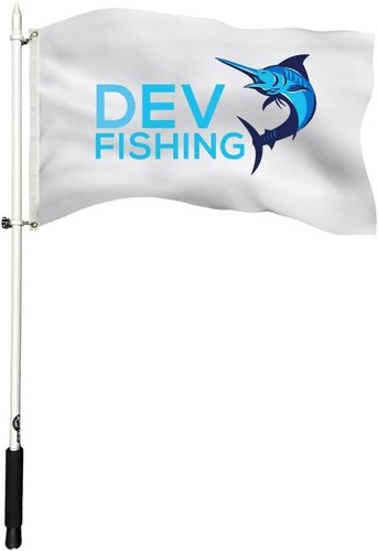Dev Fishing 43" Removable Boat T-Top Rod Holder Flag Pole OPEN BOX DFH ...