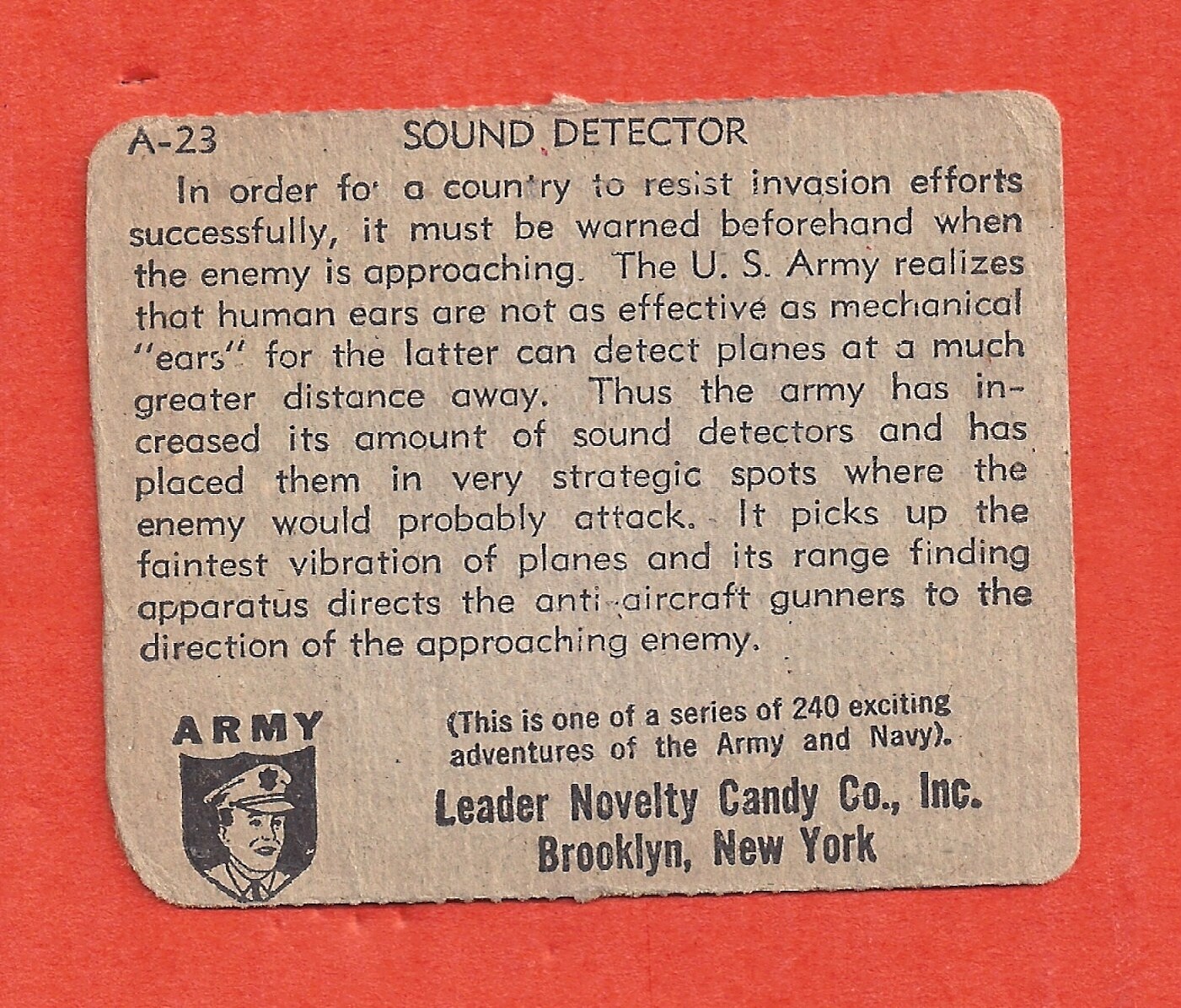 1940's R3 Leader, Adventures of Army, Navy, Marines .. A23 Sound ...