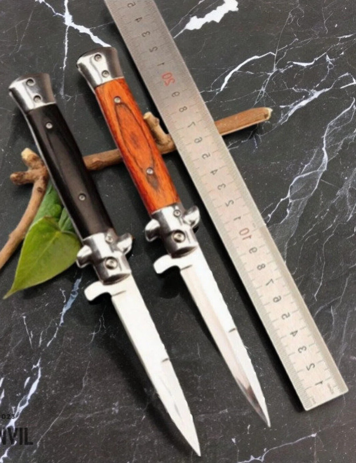 STILETTO FOLDING POCKET KNIFE Black or Brown CLASSIC GANGSTER FREE ...