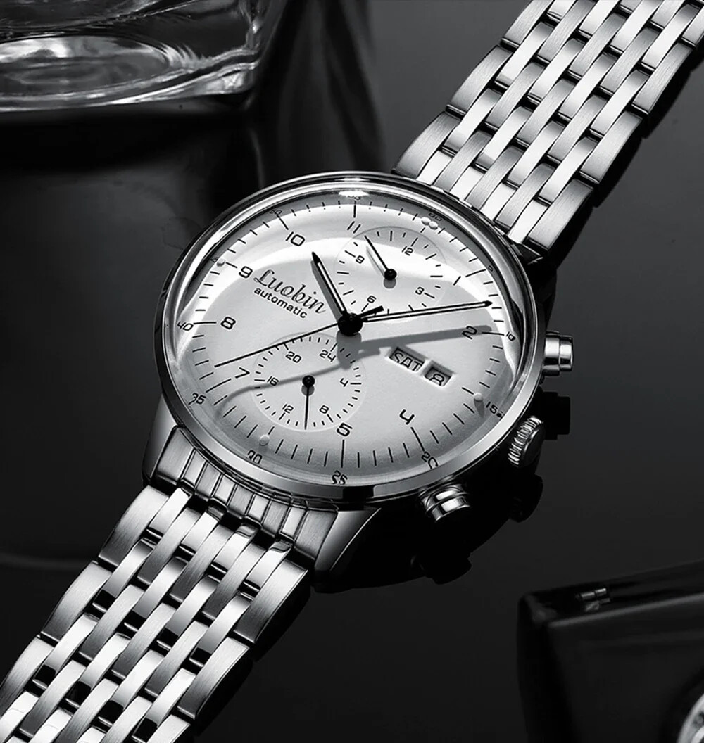 Luobin Automatic Men's Luxury Mechanical Watch 3 Bar Hour Date Month ...