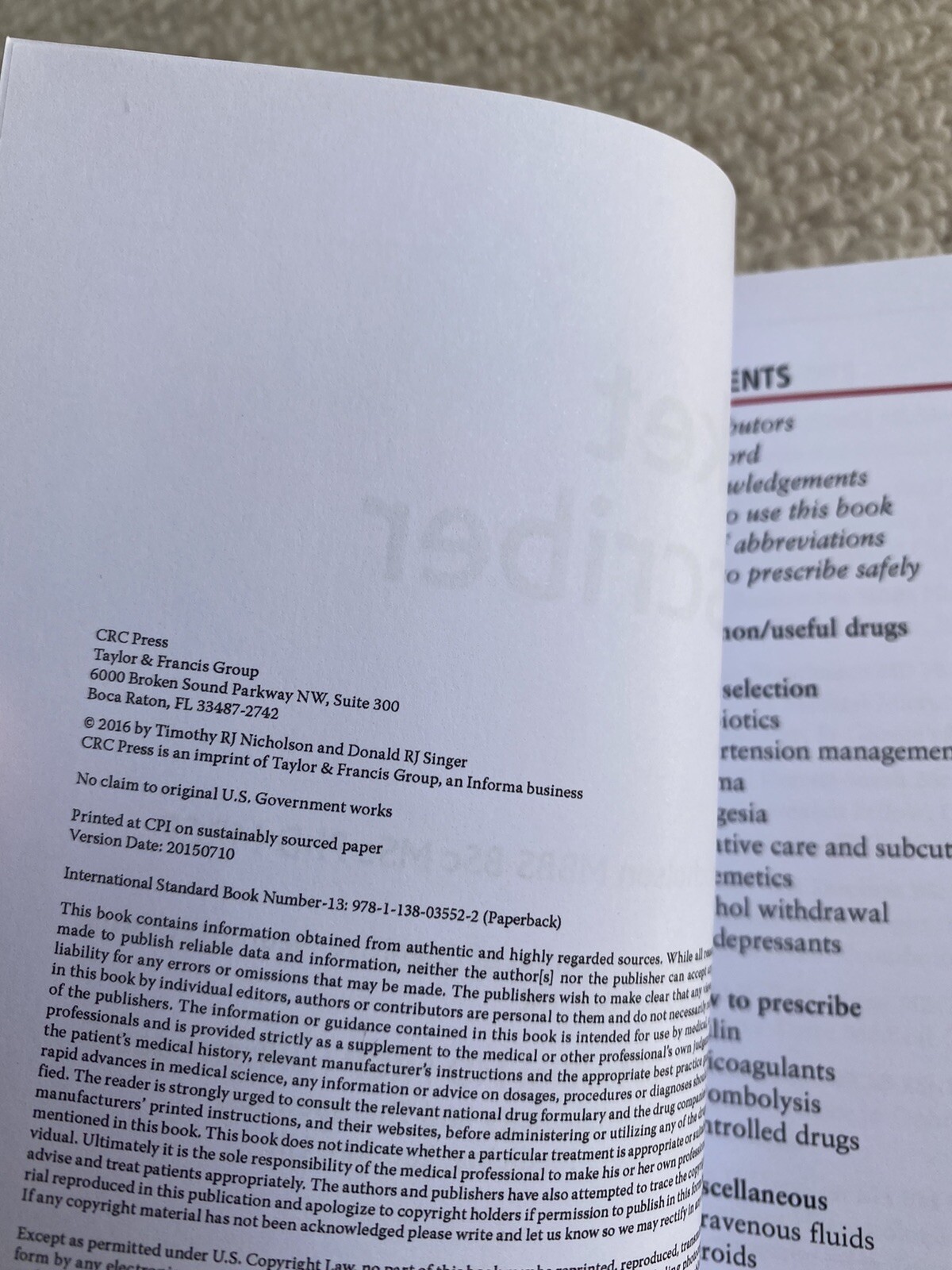 Pocket Prescriber MDU CRC Press Medical Books F1 F2 Foundation ...