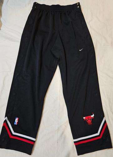 Vintage 90's Chicago Bulls Nike Mens Warm Up Pants Large Black Snap NBA ...