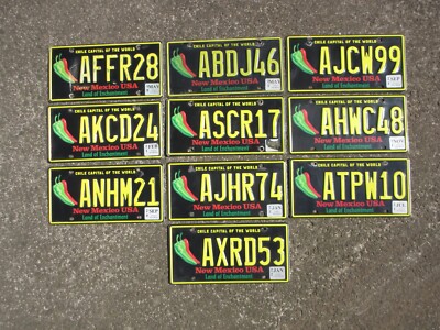 Bulk Lot of 10 New Mexico License Plate Plates Chile Pepper NM (Lot ...