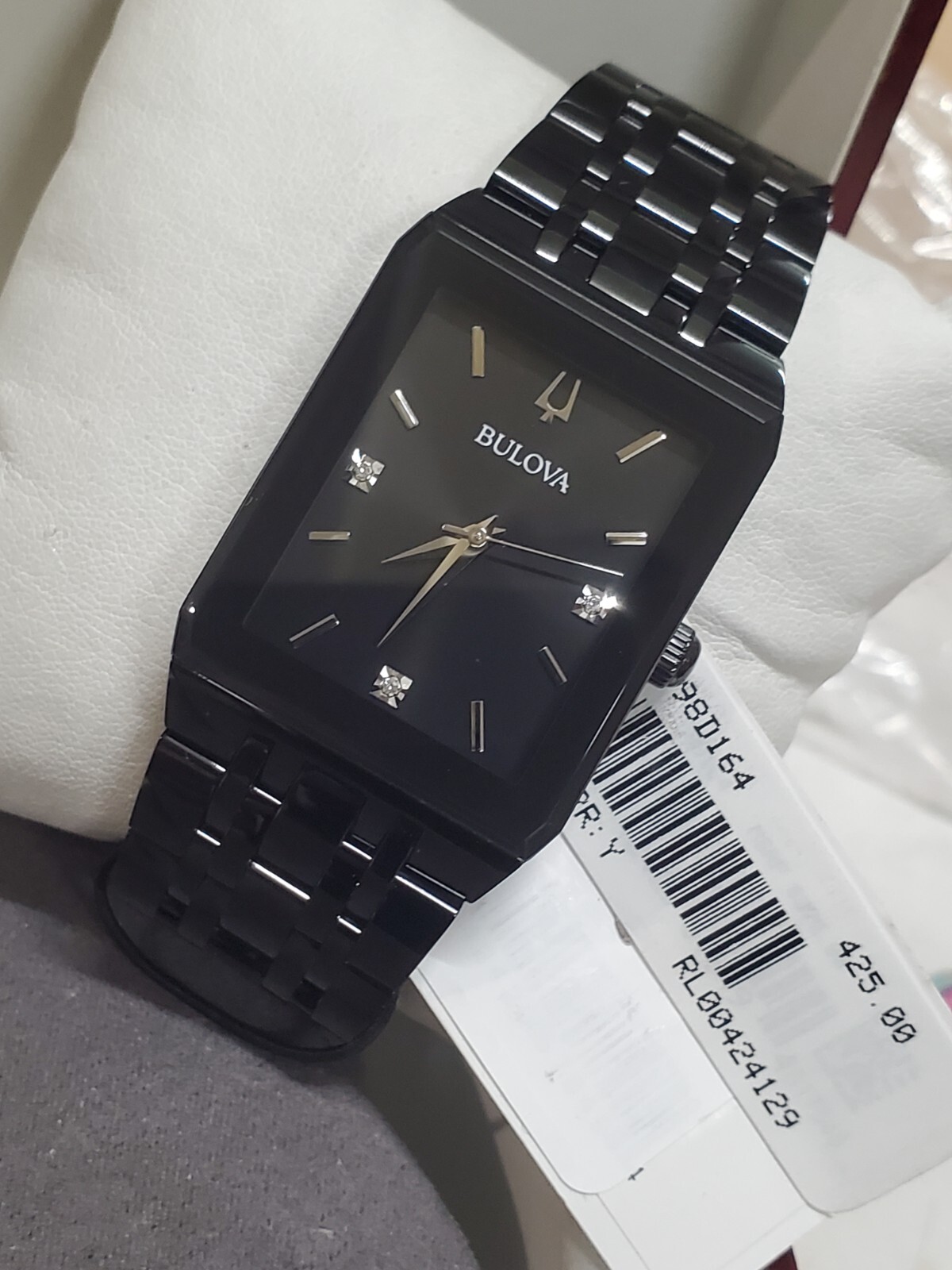 Bulova Model 98D164 Black Tone Men's Watch Extra Single Link 20mm ...