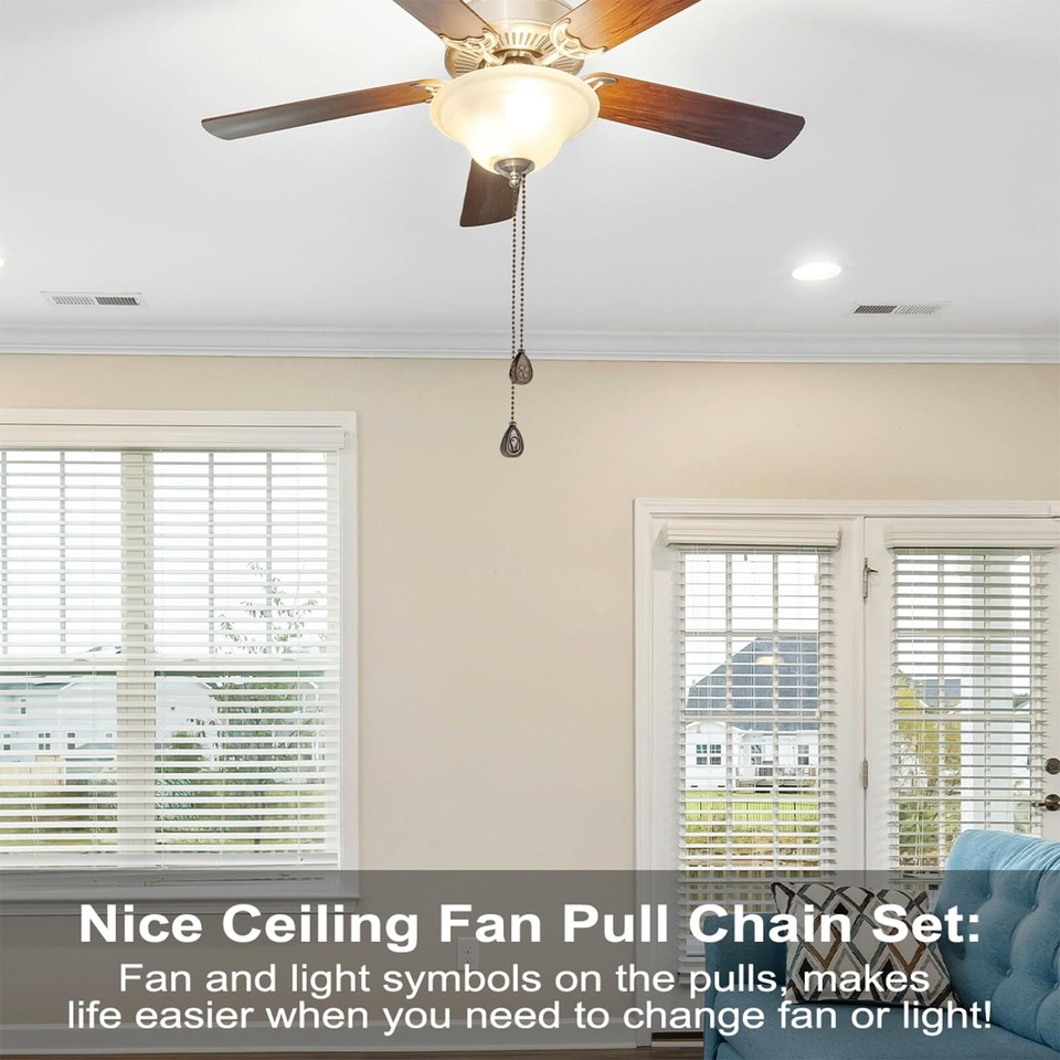 Bronze Ceiling Fan Pull Chain Set, Decorative Fan Pull Chain Pendant ...