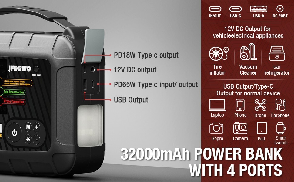 Jump Pack Car 8250A Jump Starter 12V Portable Heavy Duty Truck Battery ...