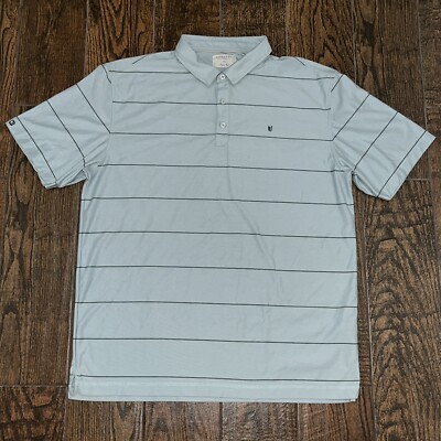 Mens Linksoul Tempus Fugit Light Blue Stripe Polo Golf Shirt Size. XL ...