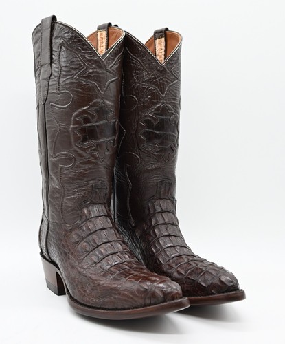 Vintage NOS Cowtown Men's 9D Caimen Tail Brown Pointed Toe Western ...