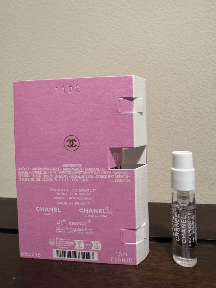 CHANEL CHANCE Eau Splendide Perfume Fragrance Spray Sample 1.5 ml / 0. ...