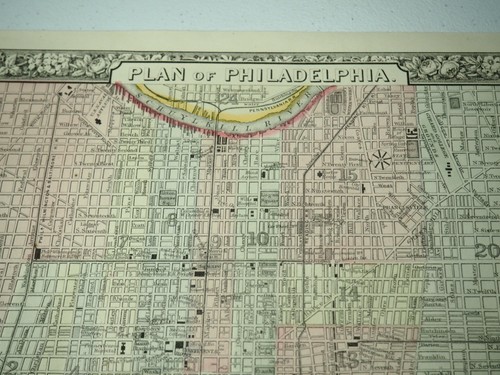 Original Antique Mitchell Map Philadelphia Pennsylvania 1860 | eBay