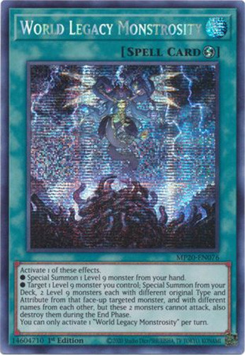 Yu-Gi-Oh Card - MP20-EN076 - WORLD LEGACY MONSTROSITY (secret rare holo ...