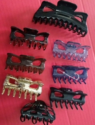 Eight (8) Assorted Hair Claw Clip Lot | eBay
