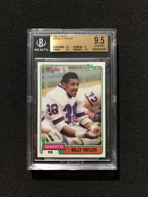 1981 Topps Football BILLY TAYLOR #34 BGS GRADED 9.5 - 💎 GEM MINT 💎 | eBay