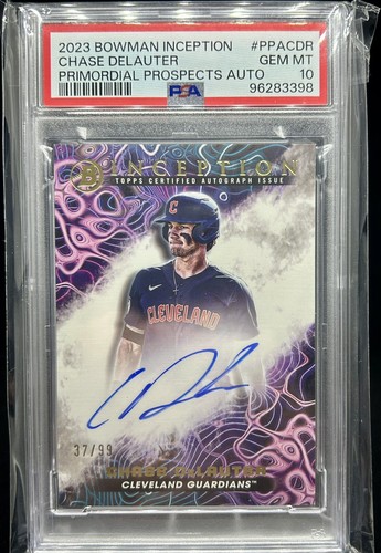 2023 Bowman Inception Chase DeLauter Gold Foil PSA 10 GM Primordial ...