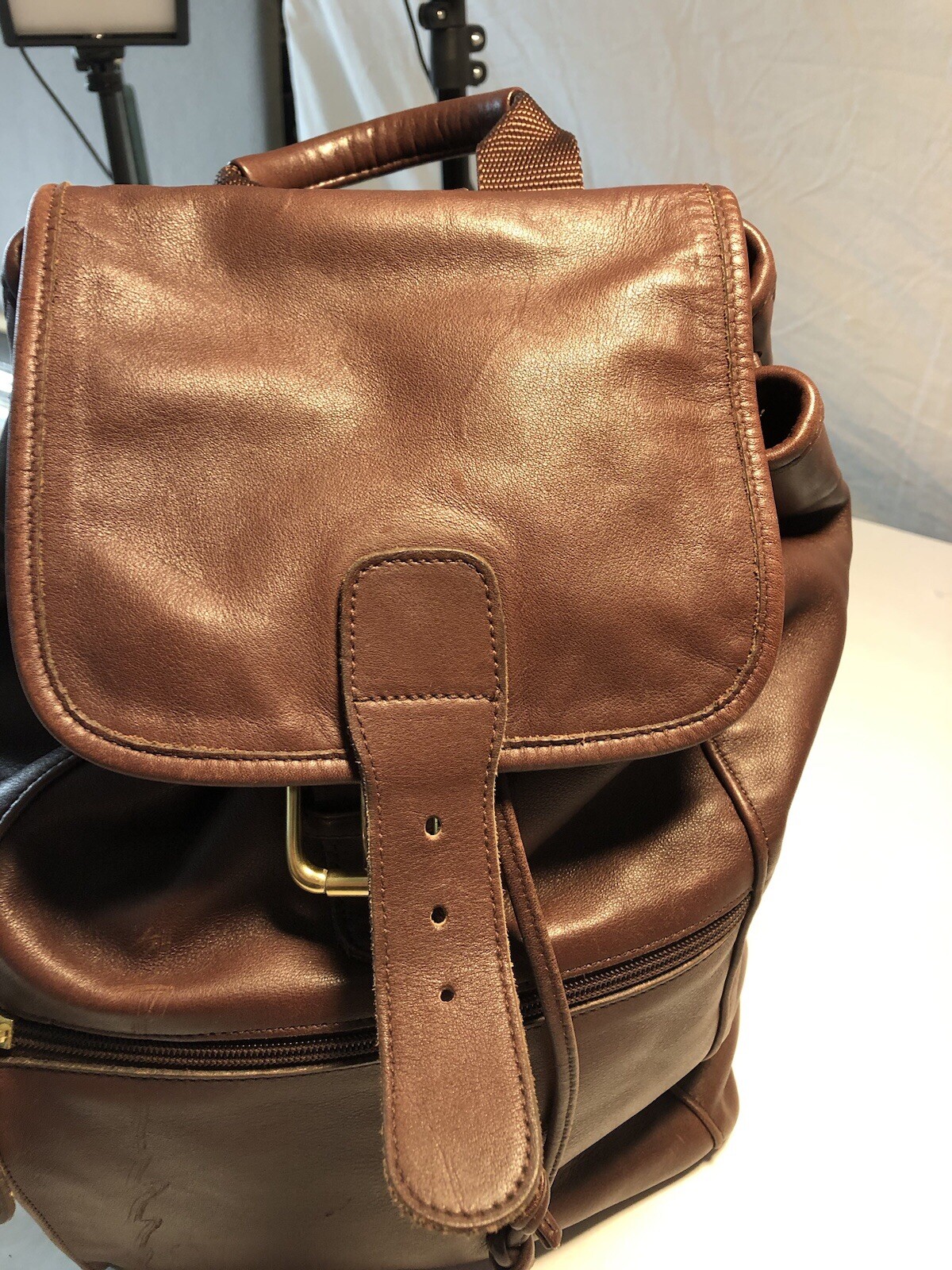 Vintage Coach Leather Backpack Brown USA Made 0529 Drawcord Buckle ...