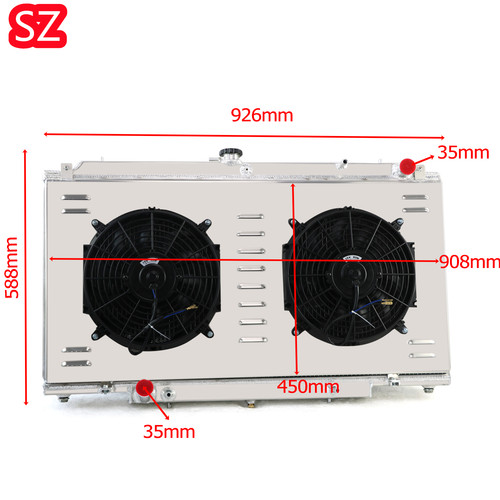 3 Rows Radiator Shroud Fans ZD30 TD42 FOR Nissan Patrol GU Y61 2.8L 3 ...